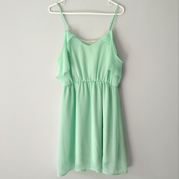 Everly | Dresses | Everly Spaghetti Strap Flutter Drape Detail Sundress ...